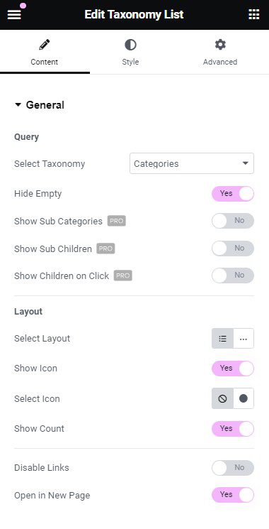 How To Use Taxonomy List In Elementor - Spexo Addons